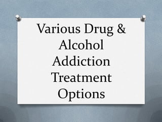 Various Drug & Alcohol Addiction Treatment Options | PPT
