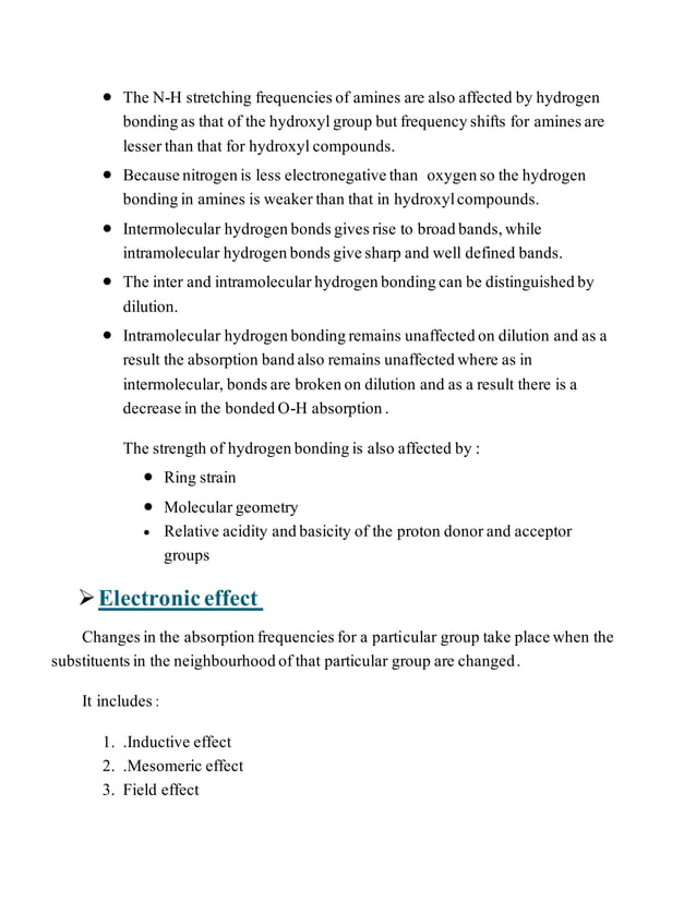 Various factor affecting vibrational frequency in IR spectroscopy. | DOCX | Chemistry | Science