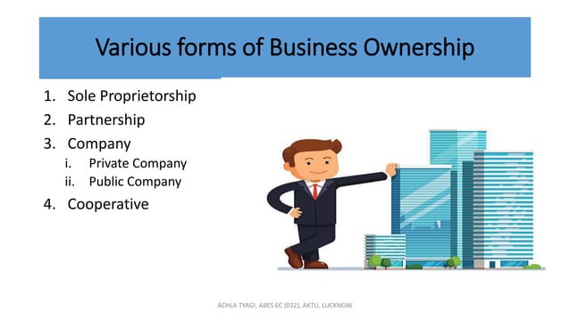 Various forms of business ownerships including difference between ...