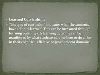 Various forms of curriculum | PPTX