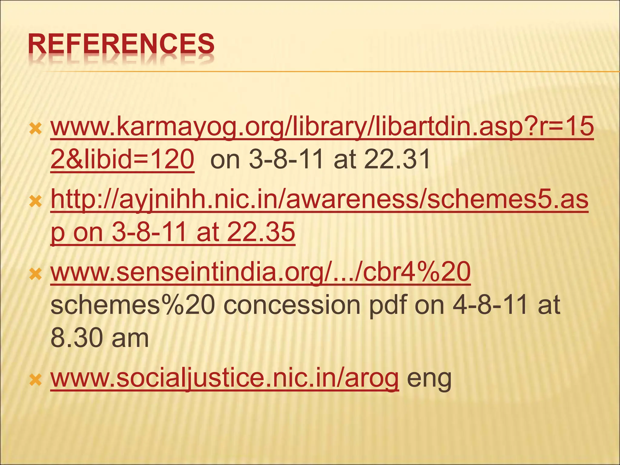 Various Government benefits and schemes for persons.pptx