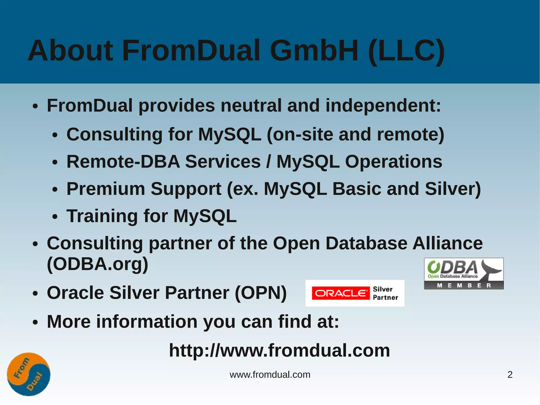 Percona Live: Various MySQL High Availability (HA) Solutions | PPT