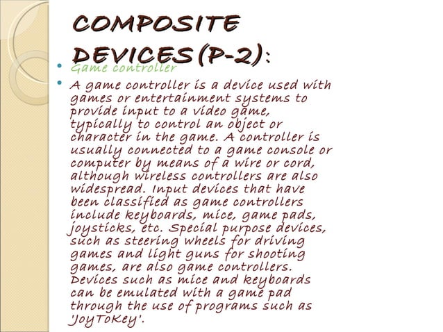 Various input devices showing their features | PPT | Computer ...