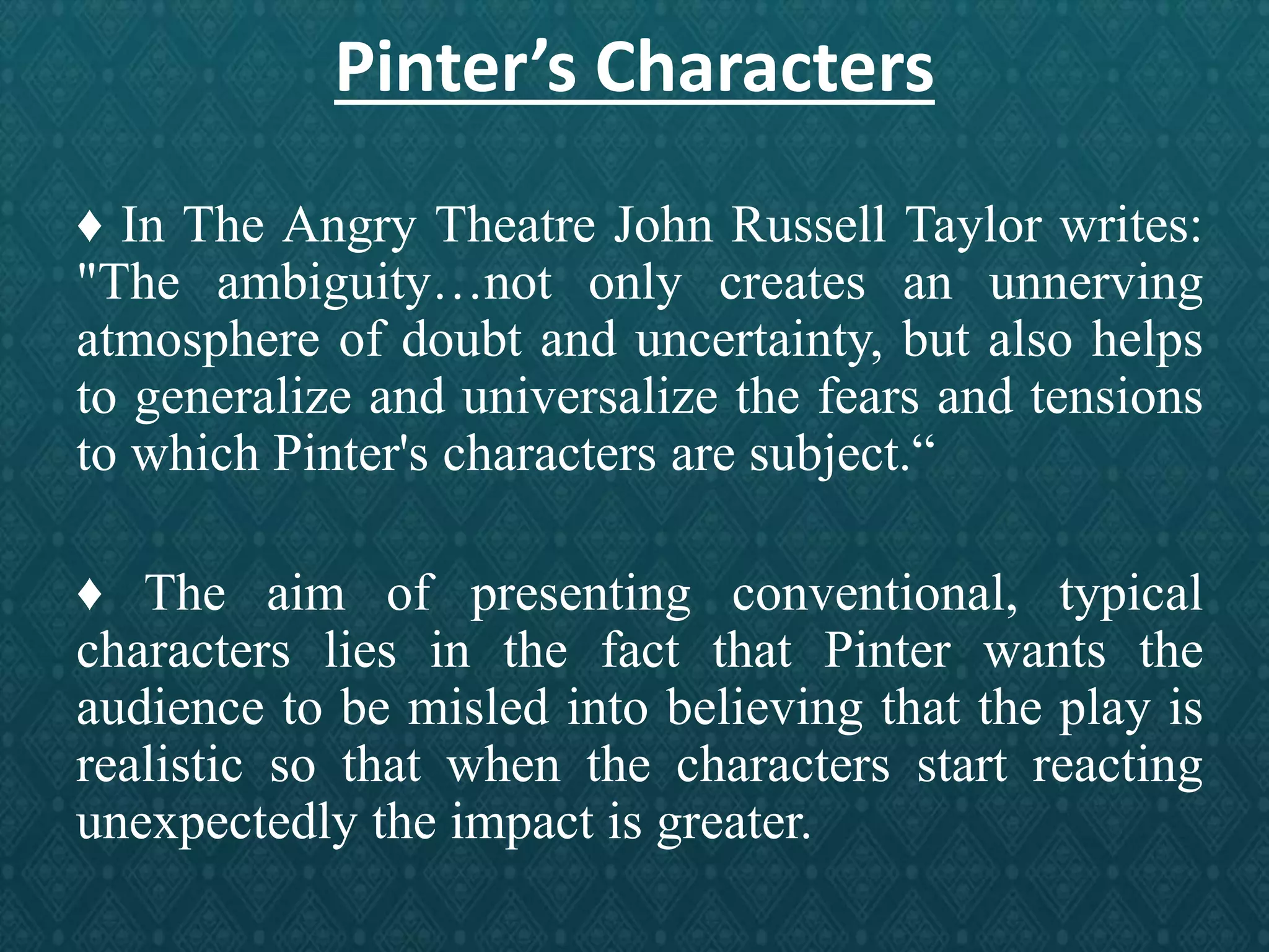 Various Interpretations of “The Birthday Party” | PPTX