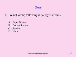 Various io stream classes .47