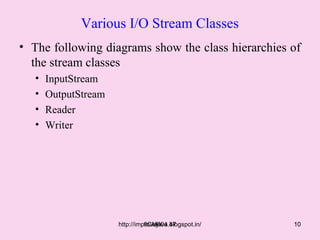 Various io stream classes .47