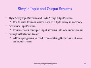 Various io stream classes .47