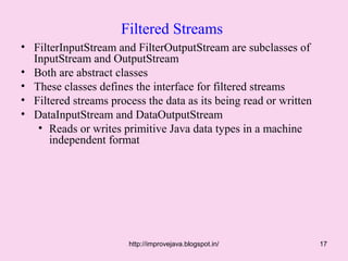 Various io stream classes .47