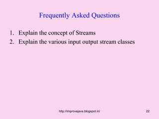 Various io stream classes .47
