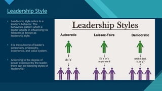 Various Leadership Styles With Advantages and Disadvantages Of Each | PPTX