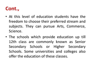Various levels of education | PPTX