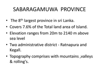 Various levels of tourism planning in sabaragamuwa province | PPTX