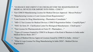 Various Licenses in the Pharmaceutical Industry: Regulatory Framework ...