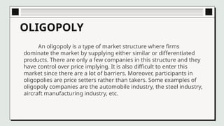 Various Market Structures_The four types of market structure | PPT