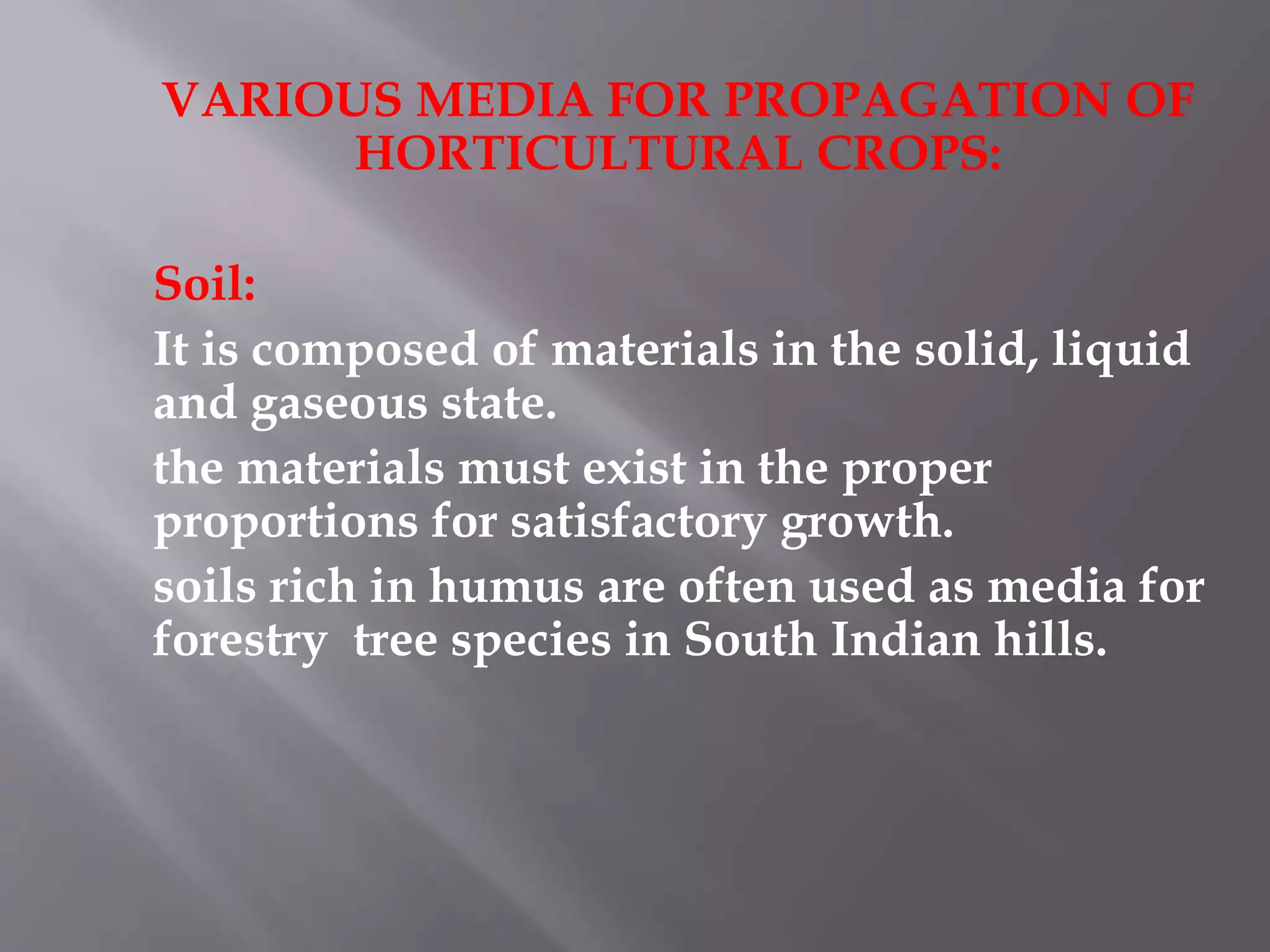 Various media for propagating nursery plants | PPTX