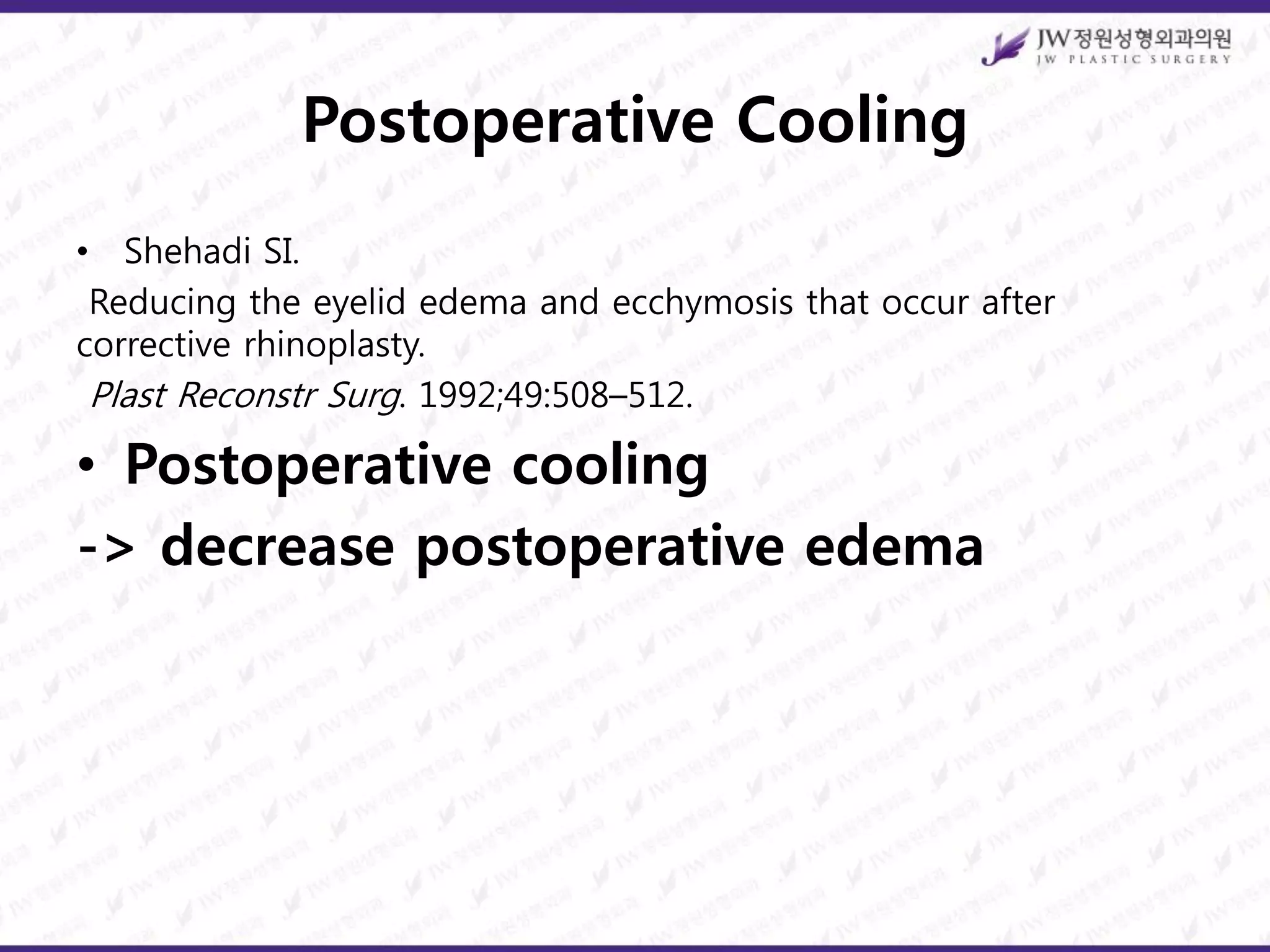 Various methods for reducing intraoperative bleeding and postoperative ...