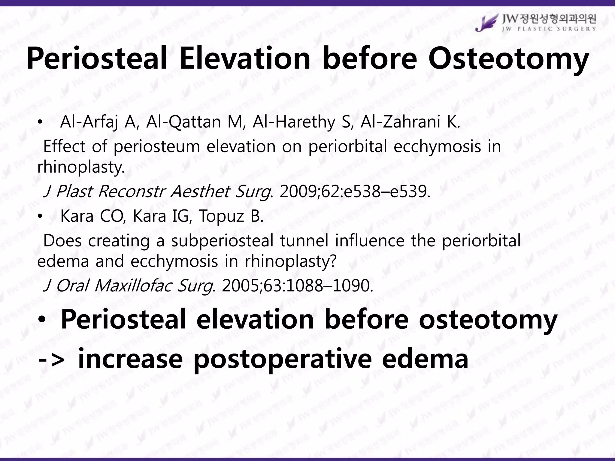 Various methods for reducing intraoperative bleeding and postoperative ...