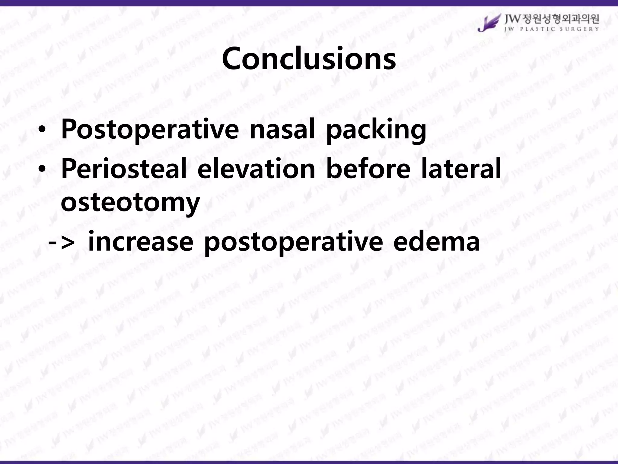 Various methods for reducing intraoperative bleeding and postoperative ...