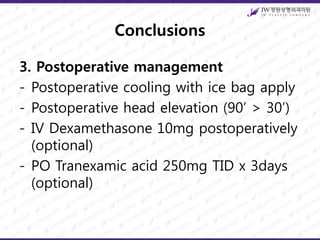 Various methods for reducing intraoperative bleeding and postoperative ...