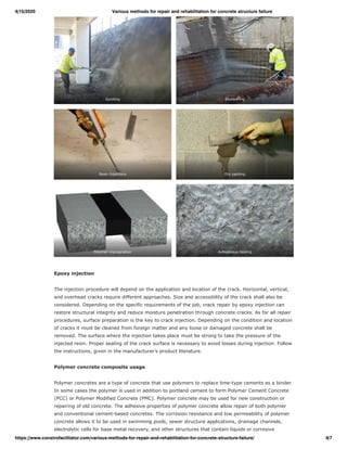 Various methods for repair and rehabilitation for concrete structure ...