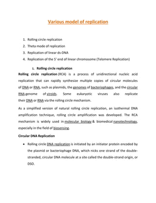 Various model of DNA replication | PDF