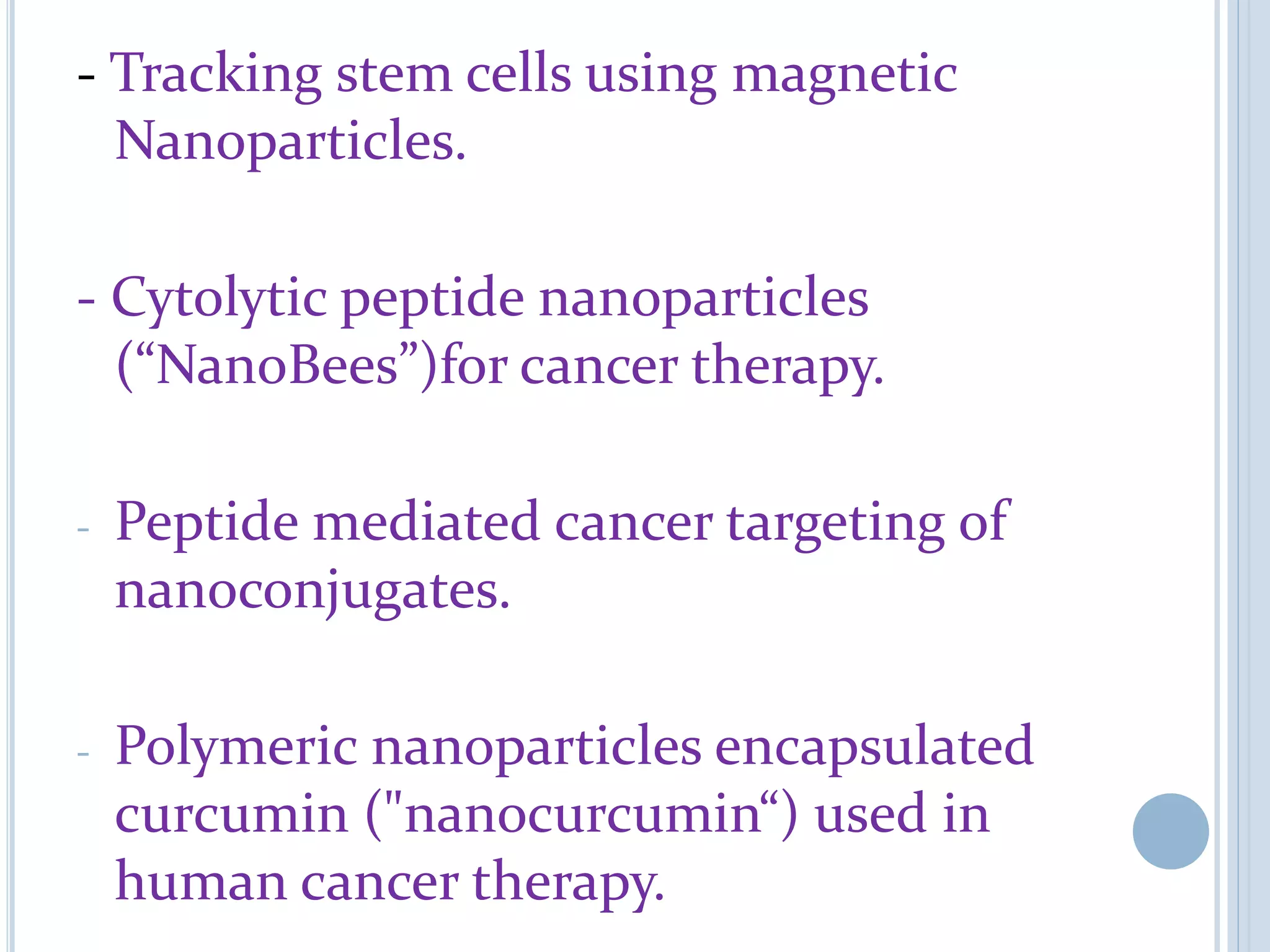 Various nanoparticles with their application | PPT