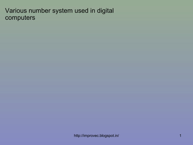 Various num systems used in digital comp.18to19 | PPT
