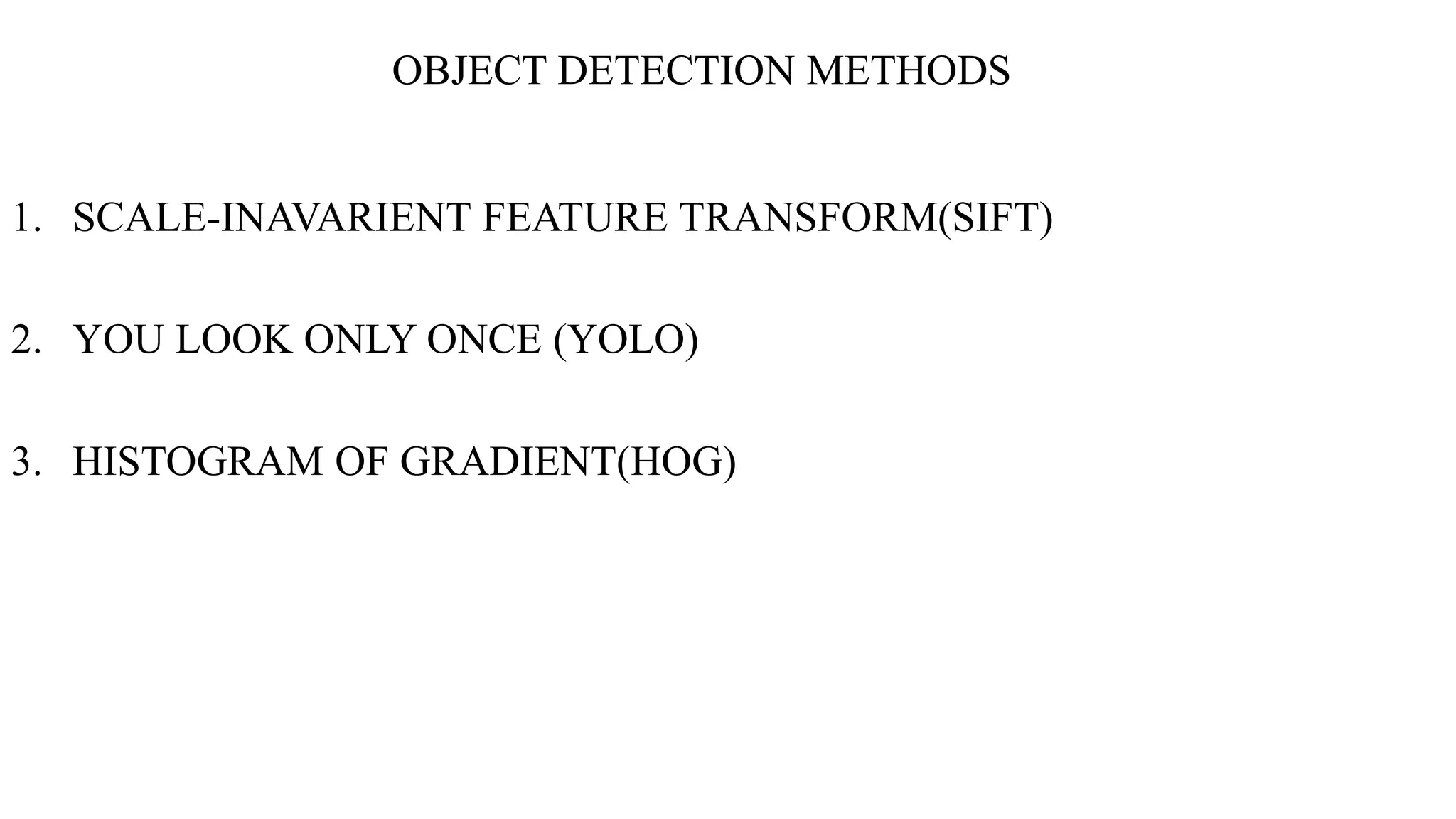 Various object detection and tracking methods | PPTX