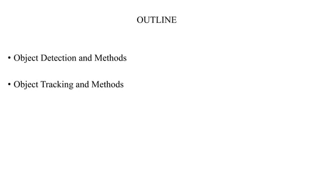 Various object detection and tracking methods | PPTX