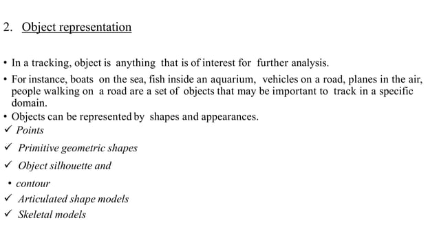 Various object detection and tracking methods | PPTX