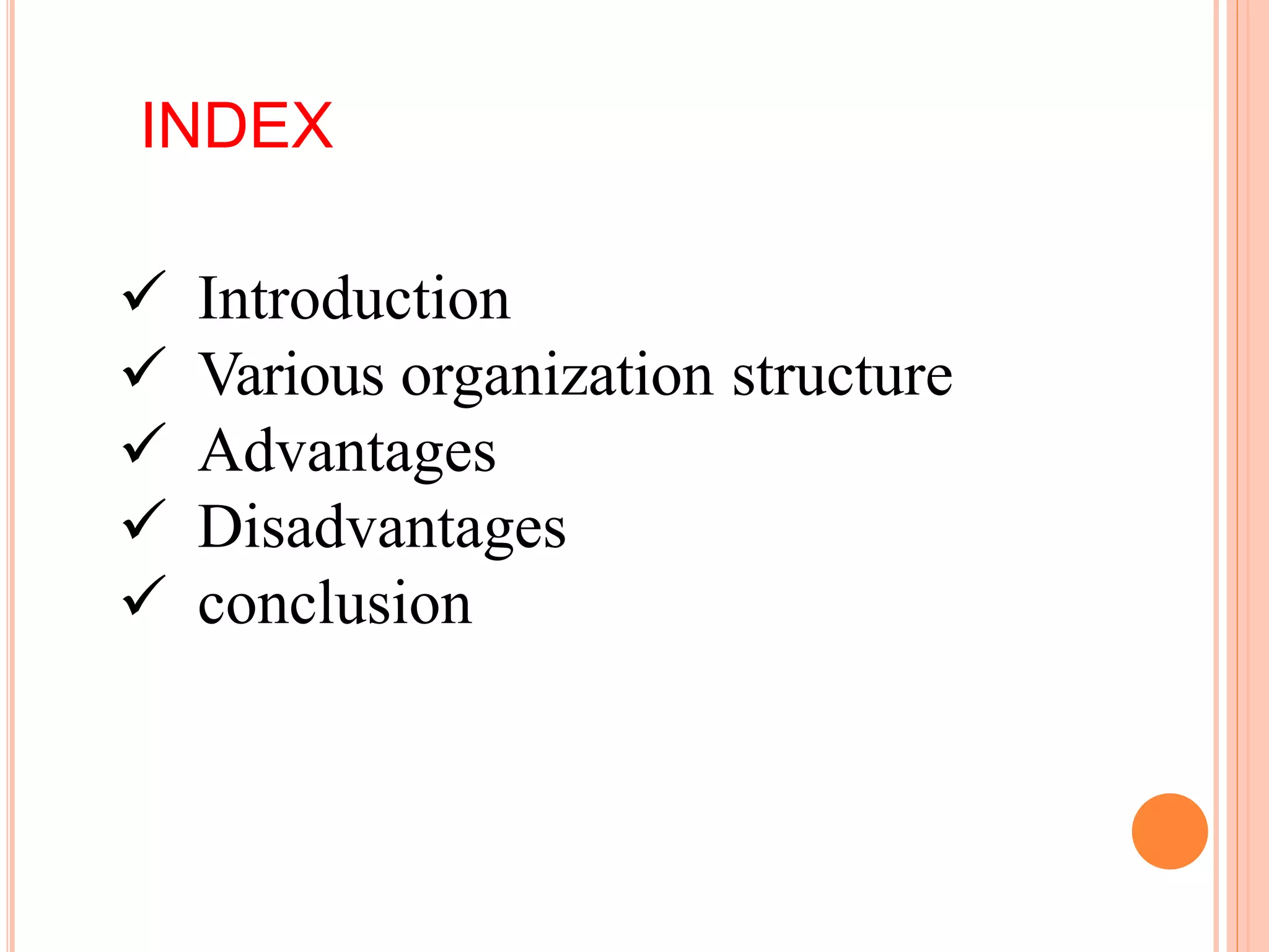 Various organisation structure ppt by vaishnavi khandelwal | PPTX