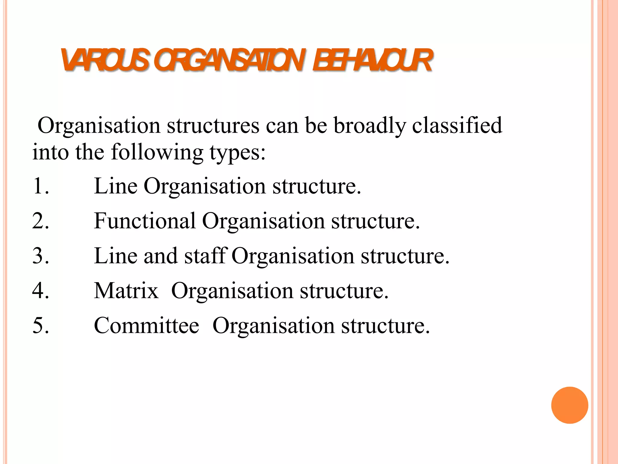 Various organisation structure ppt by vaishnavi khandelwal | PPTX