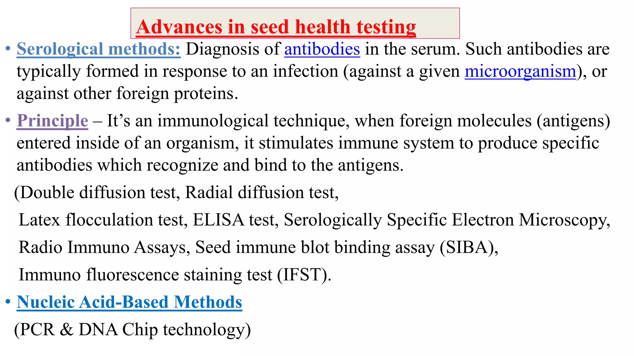 PCR & It's Various Types, DNA chip method & Serological methods of Seed ...