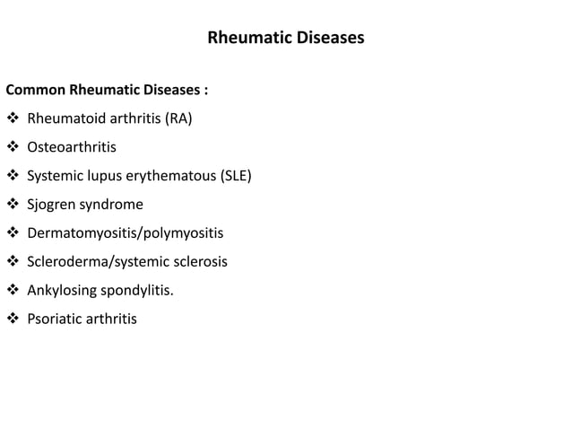 Various rheumatological diseases | PPTX