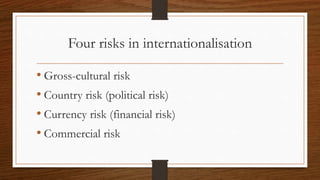 Various risks of internationalsing | PPTX