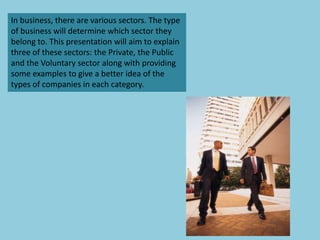 Various sectors in business | PPT