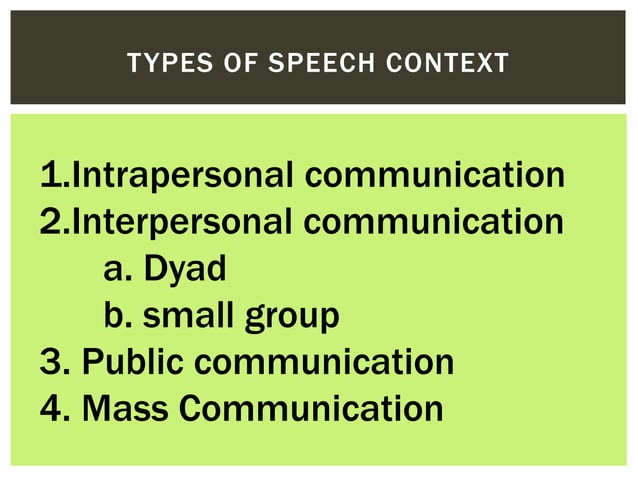 Oral Communication (Grade 11) - Various Speech Situations | PPTX