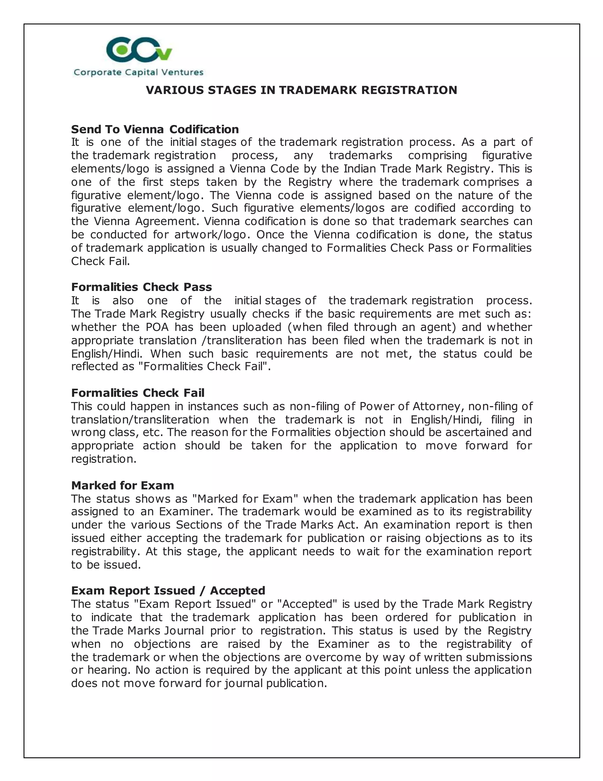 Various stages of trademark | DOCX