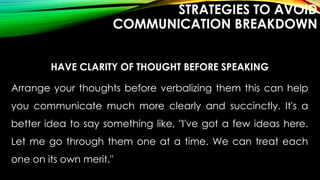 STRATEGIES TO AVOID COMMUNICATION BREAKDOWN | PPTX
