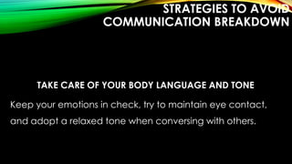 STRATEGIES TO AVOID COMMUNICATION BREAKDOWN | PPTX