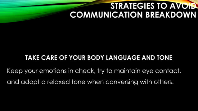 STRATEGIES TO AVOID COMMUNICATION BREAKDOWN | PPTX