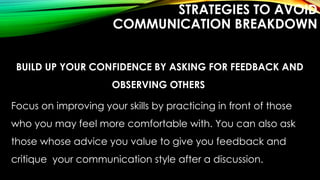 STRATEGIES TO AVOID COMMUNICATION BREAKDOWN | PPTX
