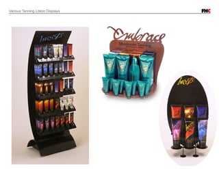 Various tanning lotion displays | PPT