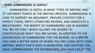 VARIOUS TECHNIQUES IN SUMMARISING A VARIETY OF ACADEMIC TEXT.pptx