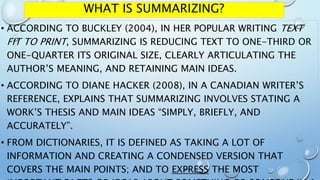 VARIOUS TECHNIQUES IN SUMMARISING A VARIETY OF ACADEMIC TEXT.pptx