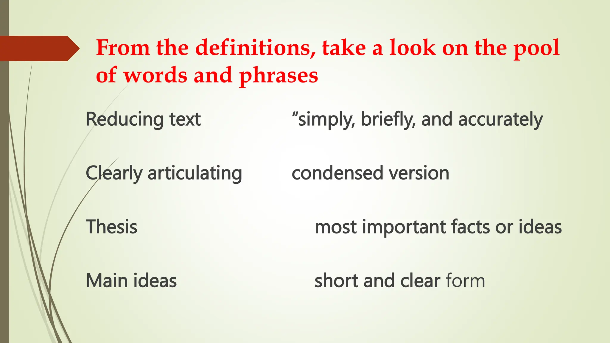 Lesson 5 VARIOUS TECHNIQUES IN SUMMARIZING.pptx