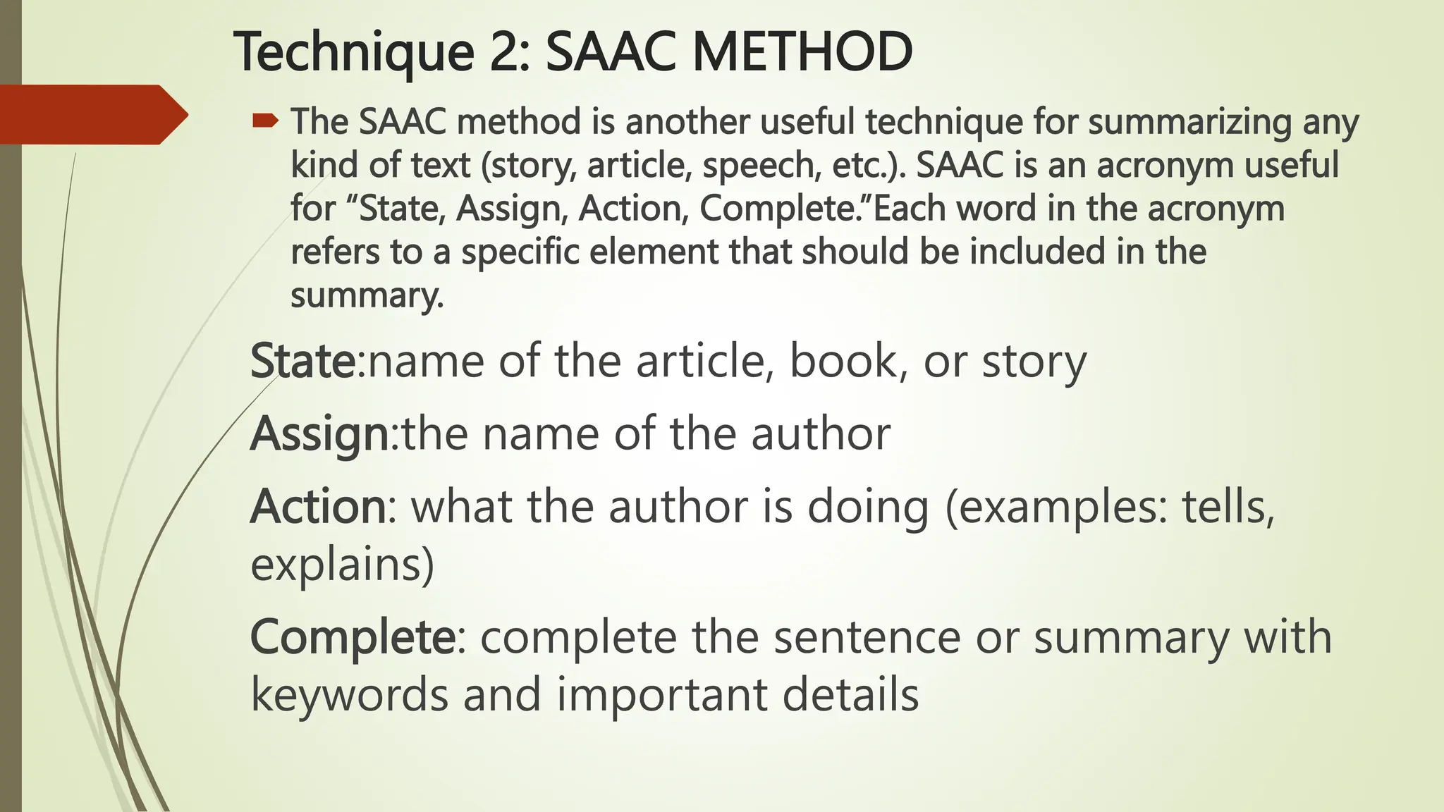 Lesson 5 VARIOUS TECHNIQUES IN SUMMARIZING.pptx