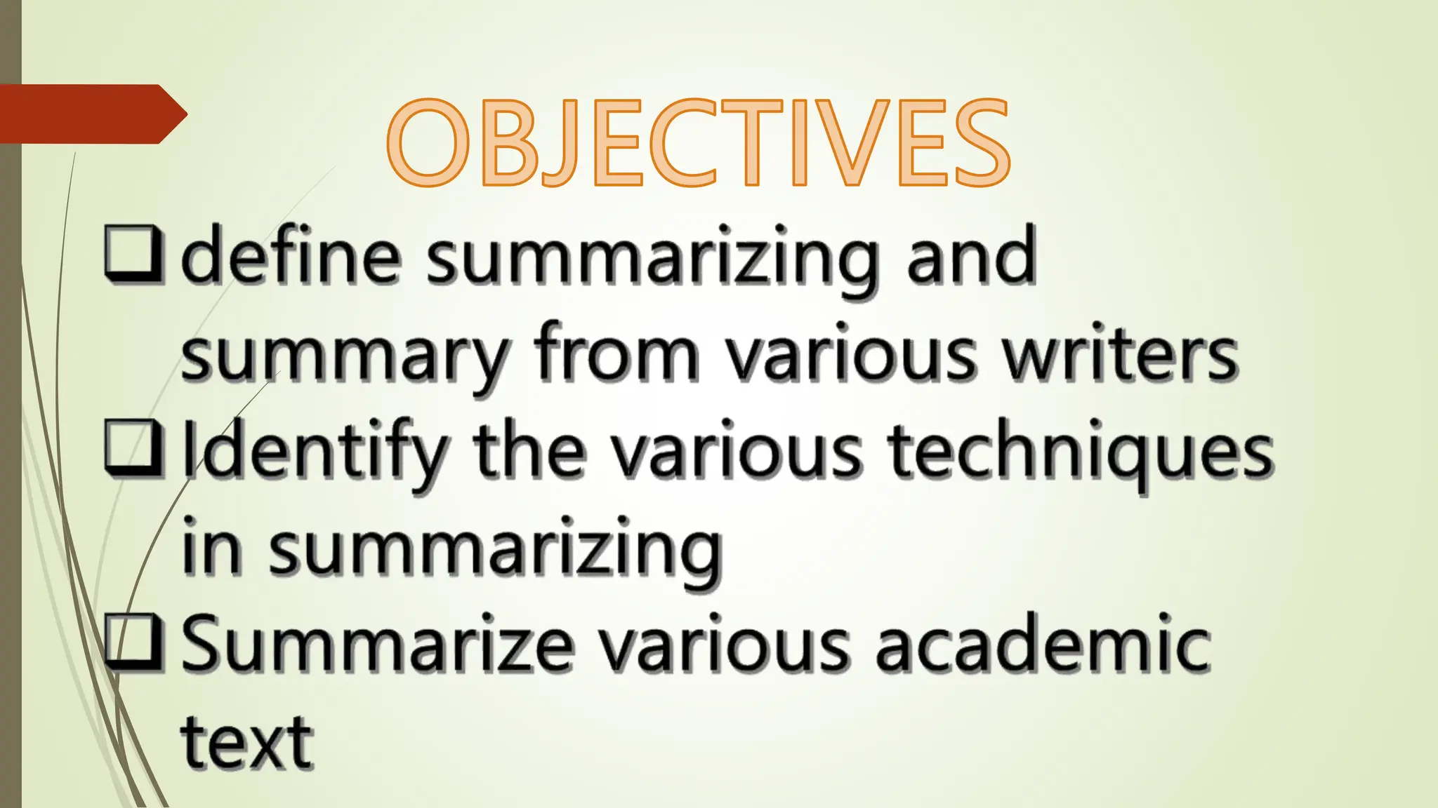 Lesson 5 VARIOUS TECHNIQUES IN SUMMARIZING.pptx