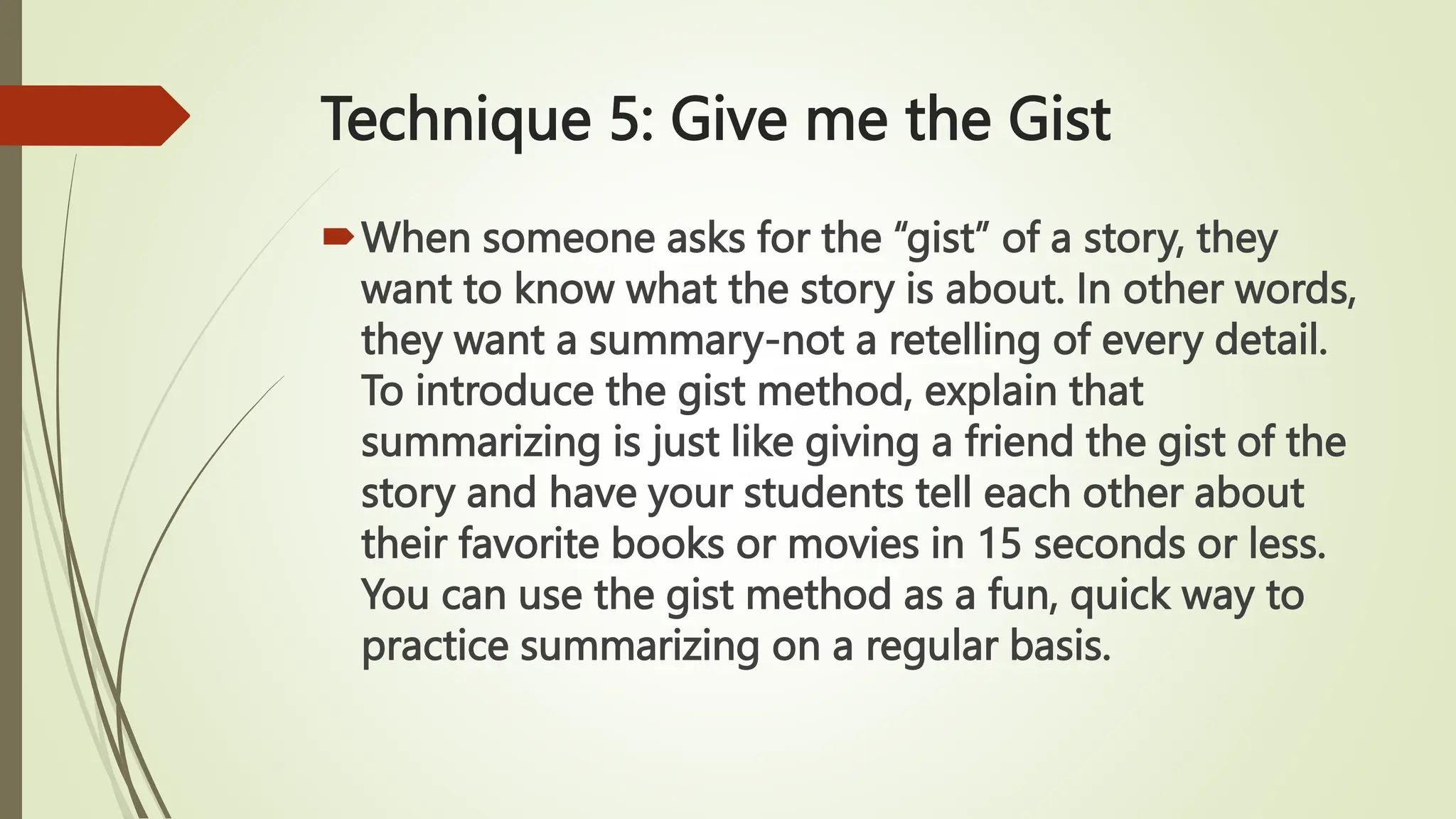 Lesson 5 VARIOUS TECHNIQUES IN SUMMARIZING.pptx
