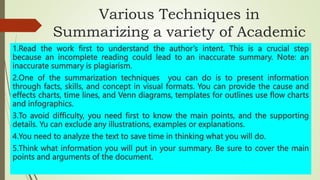 Lesson 5 VARIOUS TECHNIQUES IN SUMMARIZING.pptx